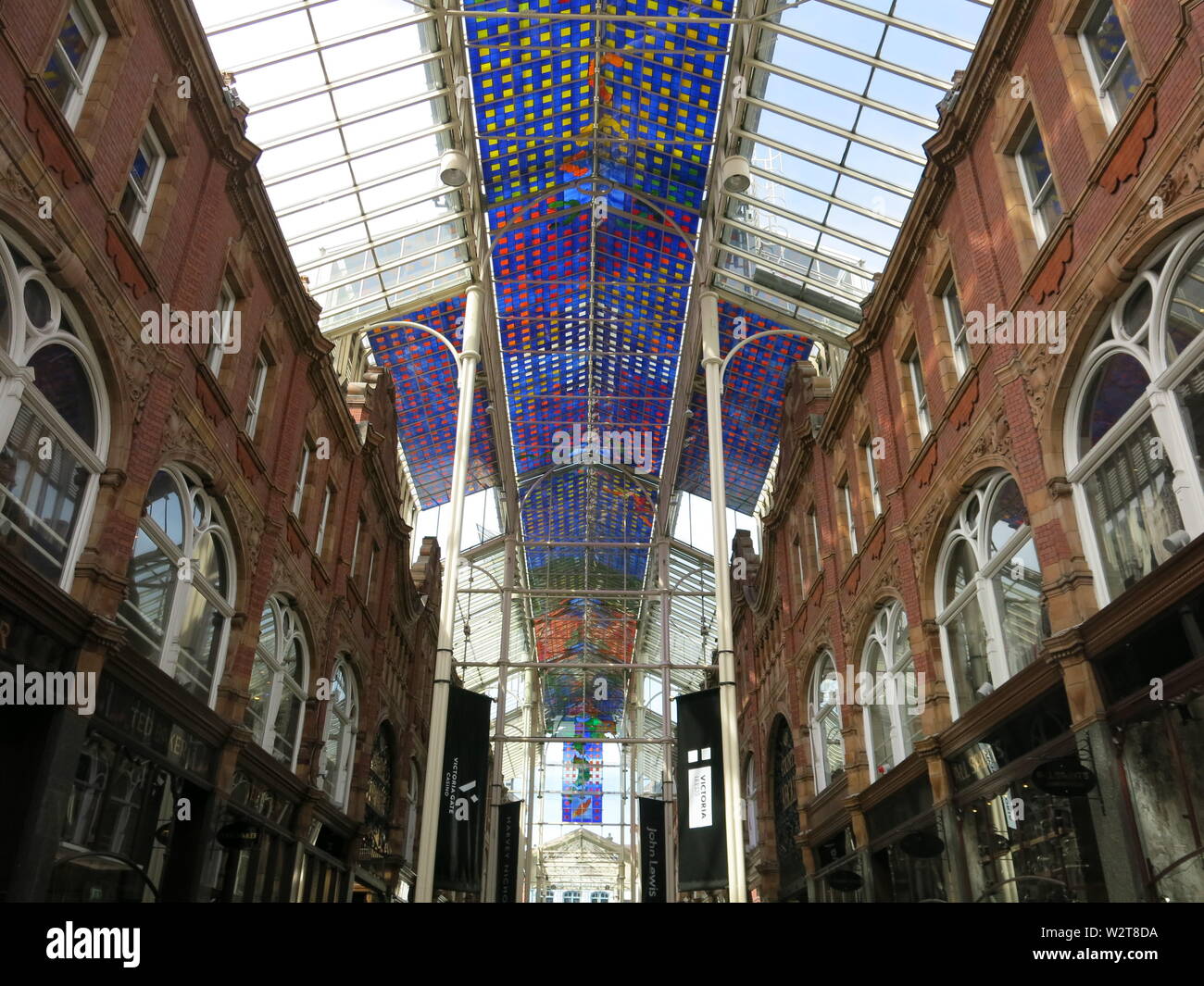 The Victoria Quarter Arcade, with its colourful stained glass roof, is ...
