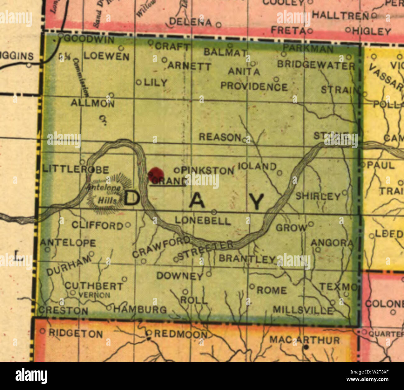Day County OT map 1905 Stock Photo - Alamy
