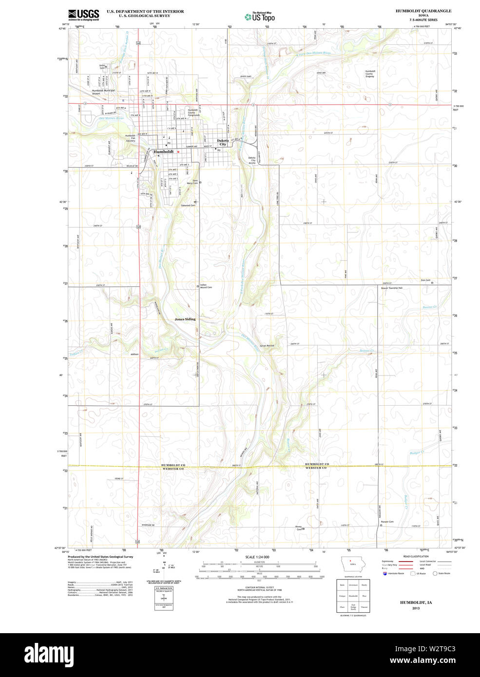 Humboldt iowa map hi-res stock photography and images - Alamy