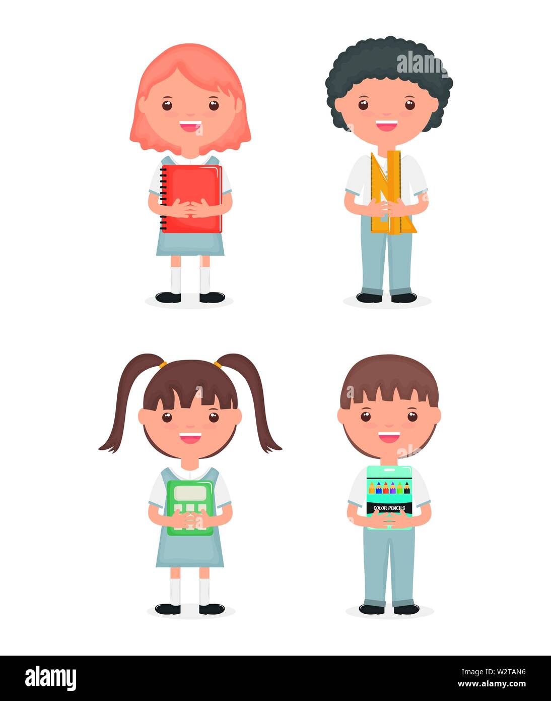 cute little students group characters vector illustration design Stock ...