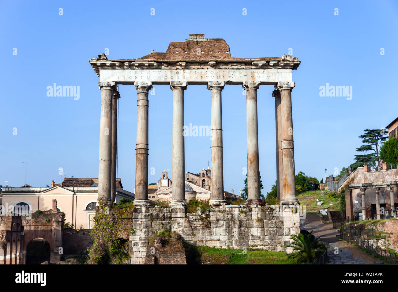 Temple of Saturn in the Roman Forum - Rome, Italy Stock Photo - Alamy