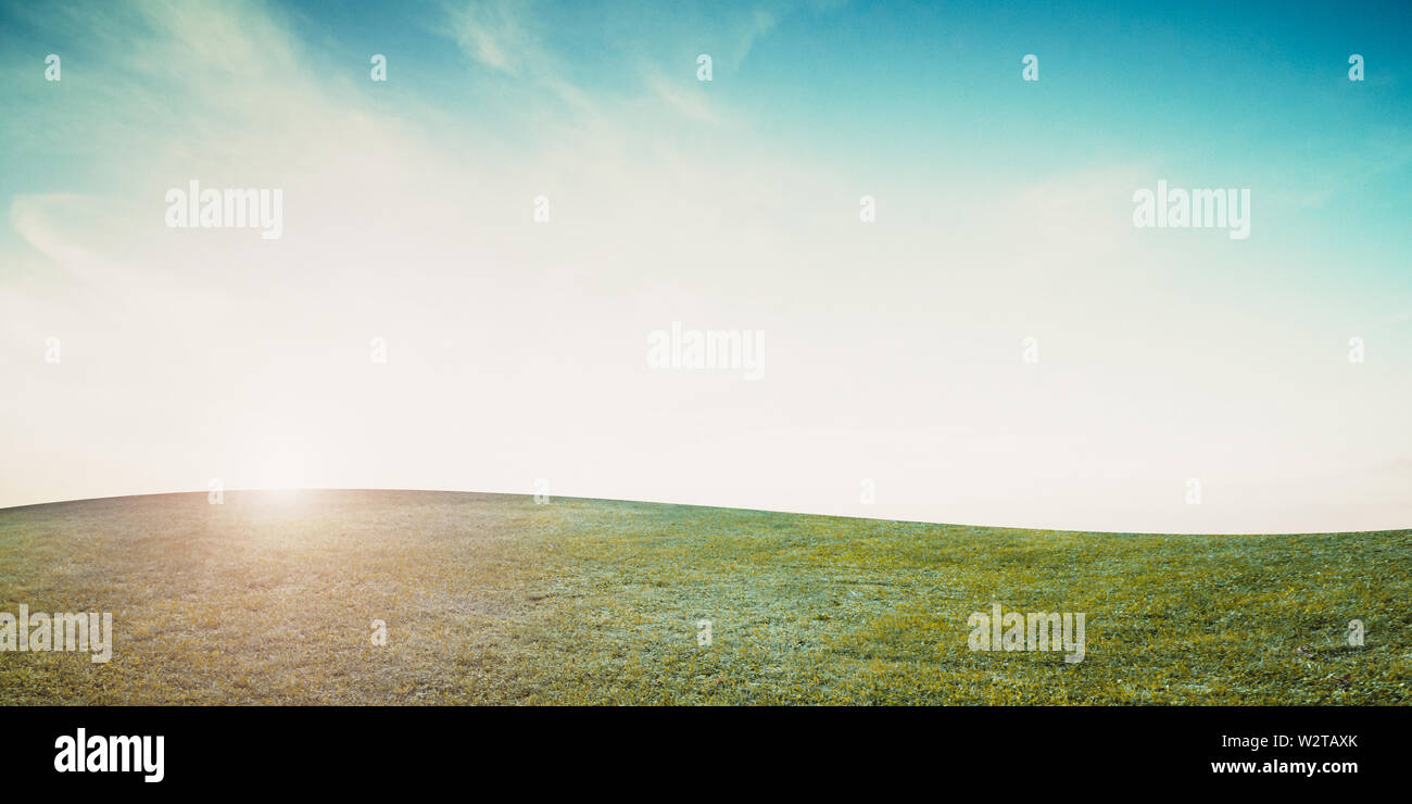 Natural field landscape, sky and clouds Stock Photo - Alamy
