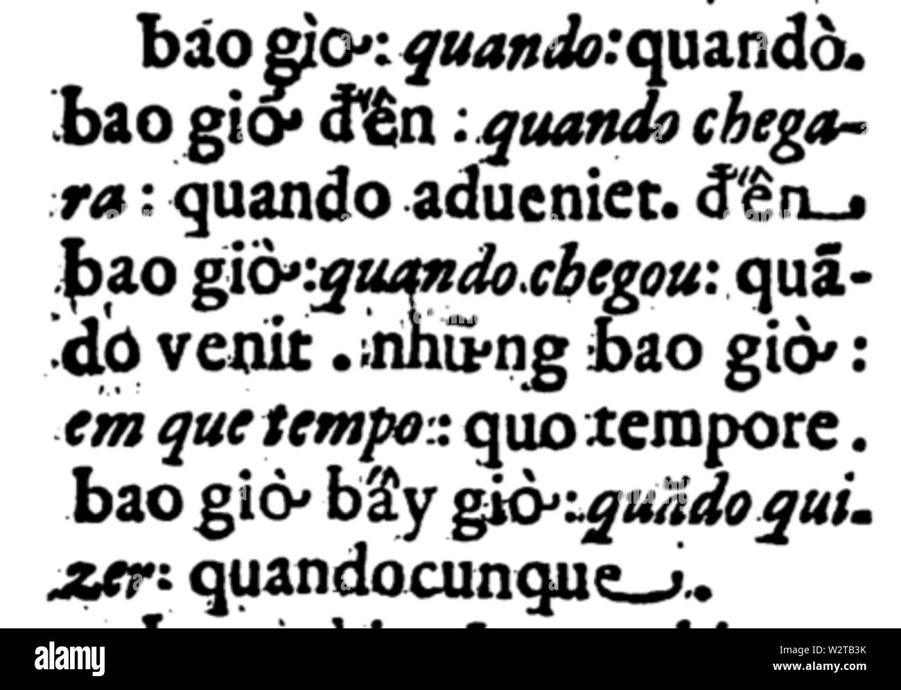 Dictionarium Annamiticum Lusitanum et Latinum, o-horn-apex Stock Photo ...