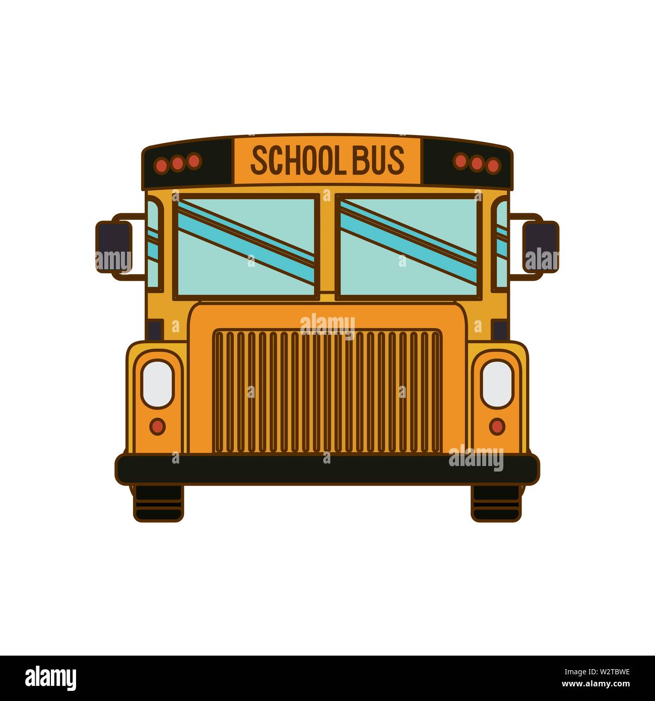 school bus color yellow isolated icon Stock Vector Image & Art - Alamy