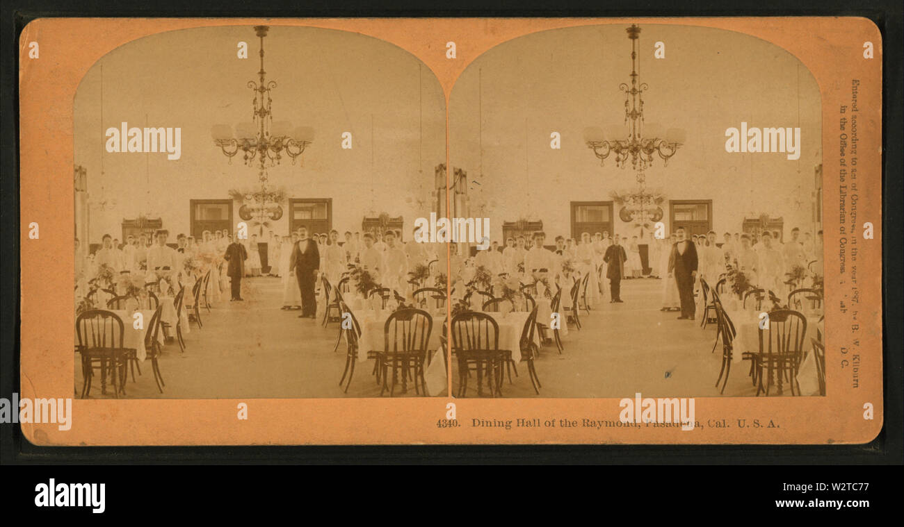 Dining Hall of the Raymond, Pasadena, Cal, USA, by Kilburn, B W ...