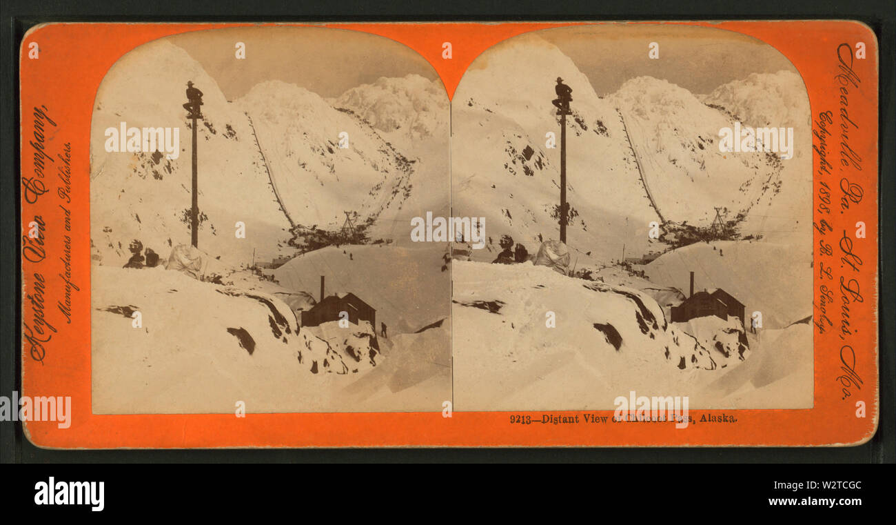 Distant view of Chilcoot (Chilkoot) Pass, Alaska, by Keystone View ...