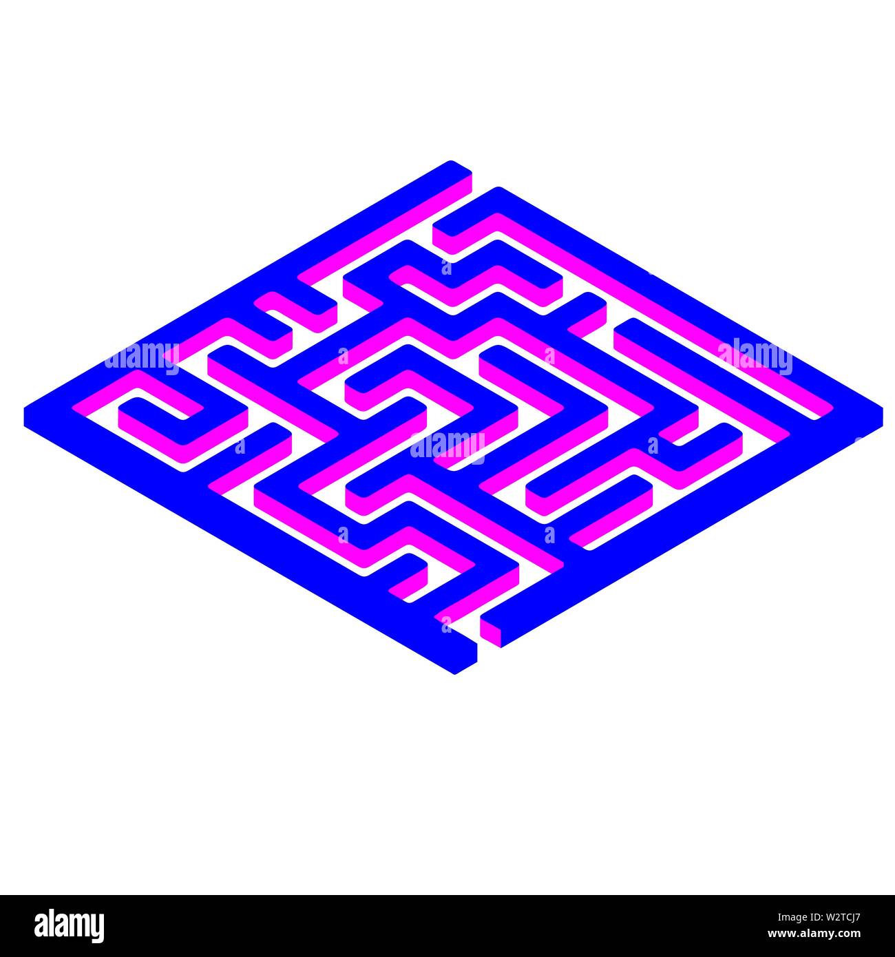 Blue square labyrinth game Cut Out Stock Images & Pictures - Alamy