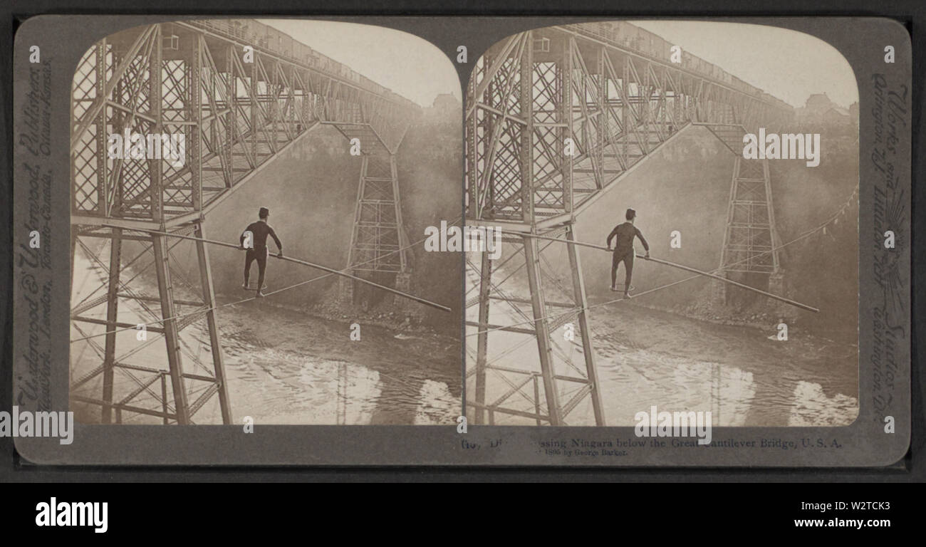 Dixon crossing Niagara below the Great Cantilever Bridge, USA, by ...