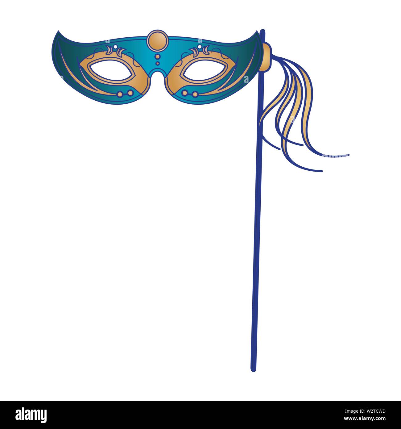 festive carnival party mask cartoon blue lines Stock Vector Image & Art ...