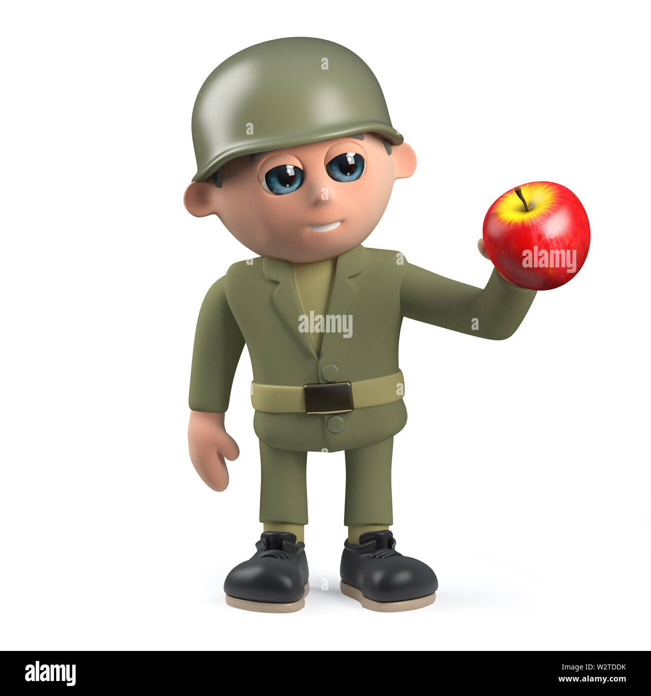3d Rendered Illustration Apple Cartoon High Resolution Stock ...