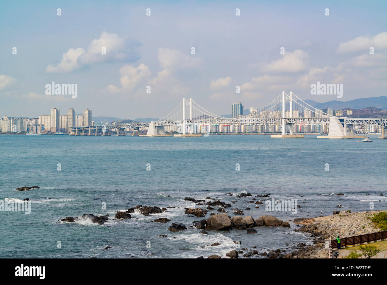 Many building with the Gwangan Bridge in the famous Haeundae District ...