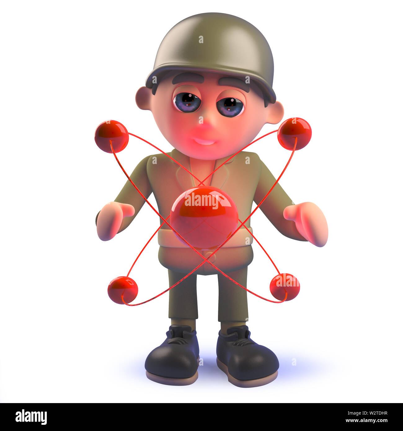 Rendered image in 3d of a cartoon character army soldier in 3d with ...