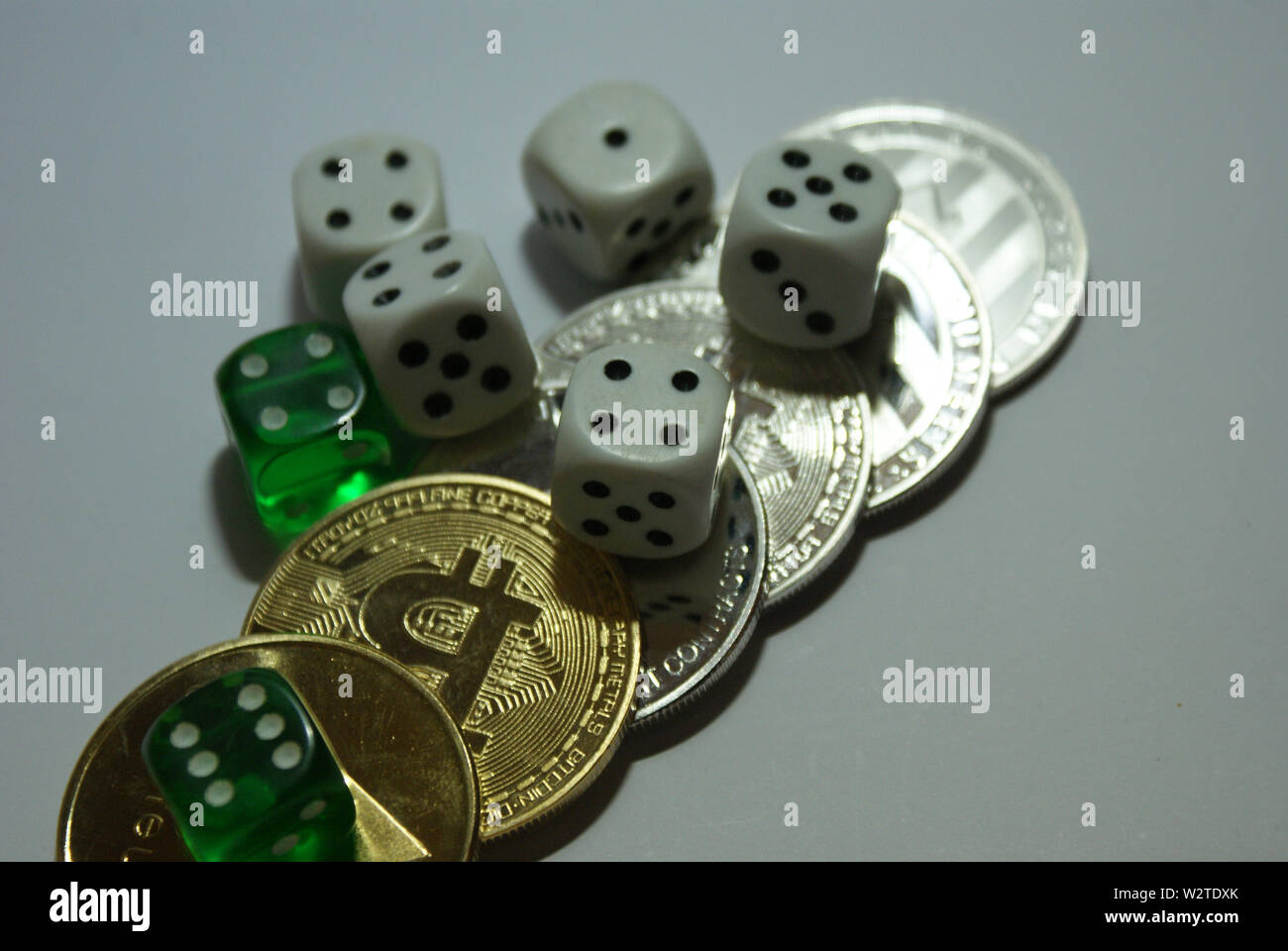 Cryptocurrency bitcoin litecoin dice hi-res stock photography and ...
