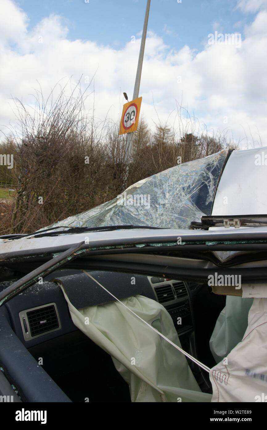 High speed car crash Stock Photo - Alamy