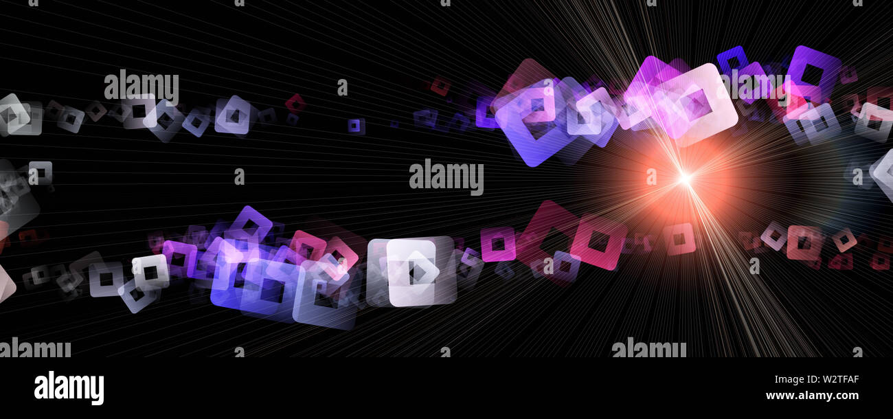 Futuristic square panorama background design illustration with light ...