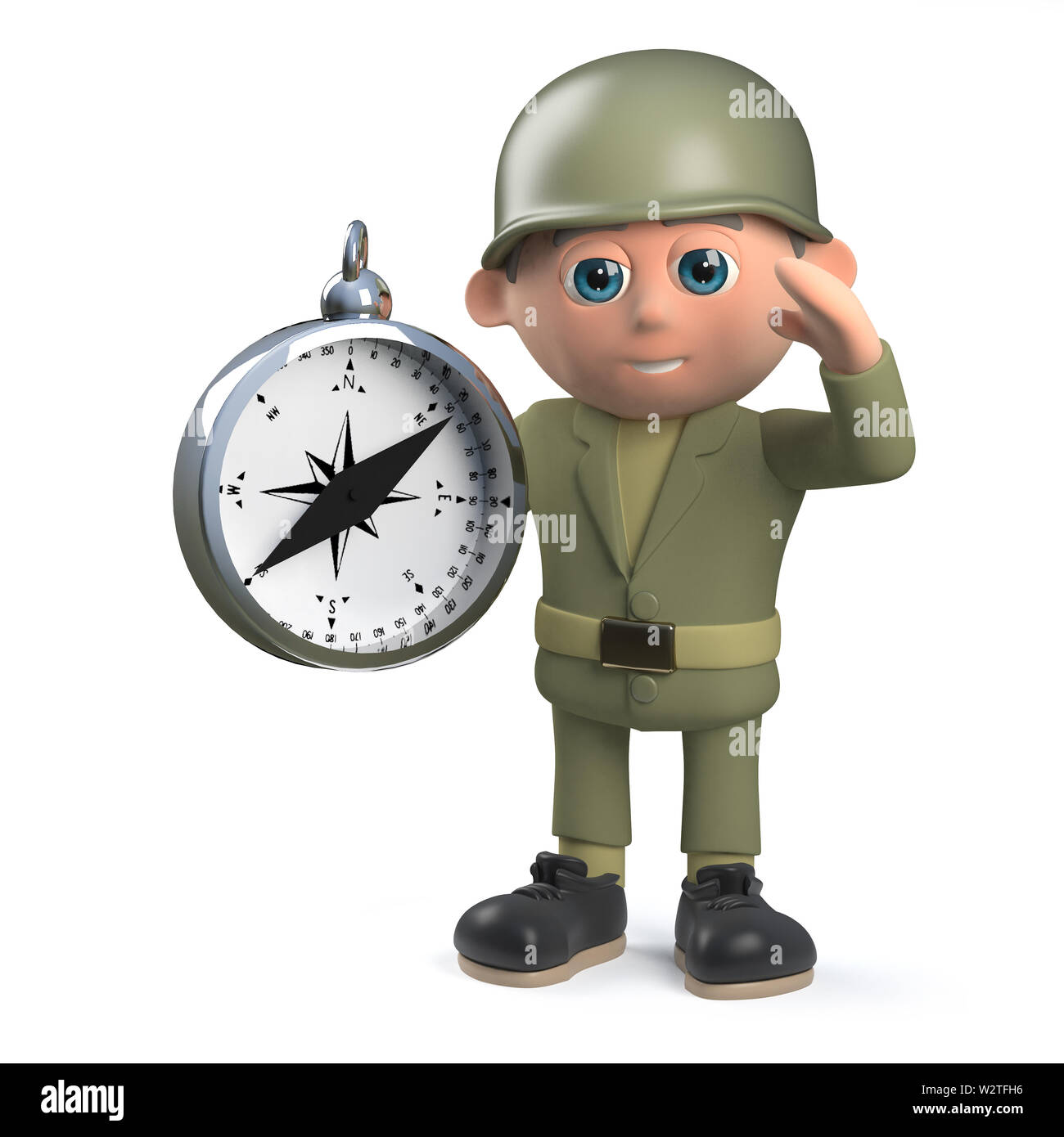 3d rendered image of a cartoon 3d army soldier character holding a ...