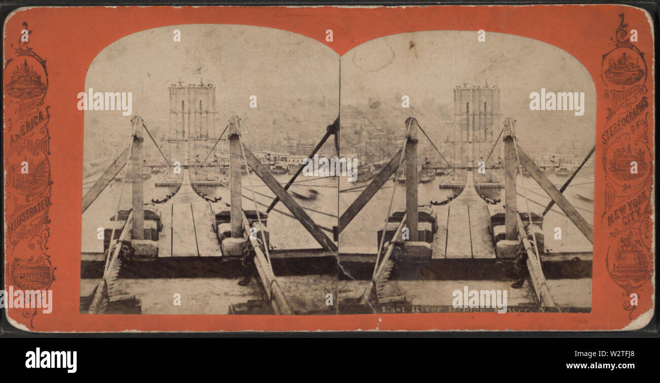 East River bridge tower, NY, from Robert N Dennis collection of ...