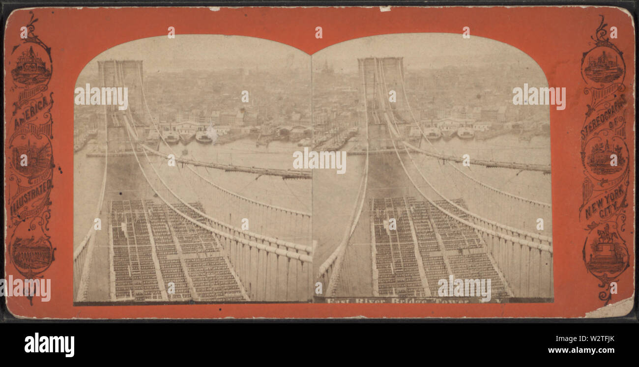East River bridge tower, from Robert N Dennis collection of ...
