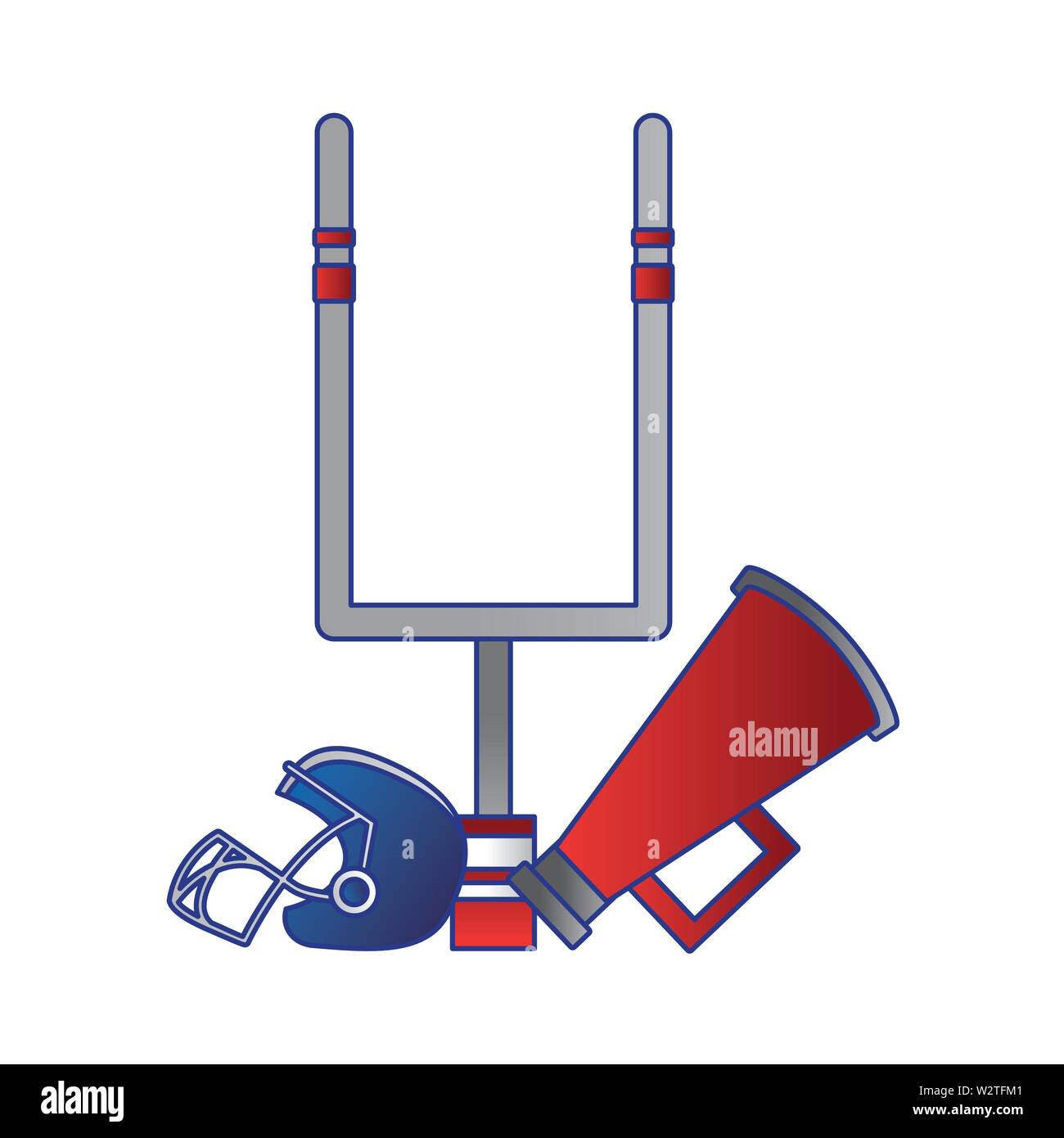 american football sport game cartoon blue lines Stock Vector Image ...
