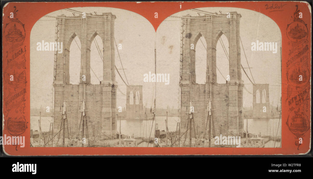 East River bridge towers, NY, from Robert N Dennis collection of ...