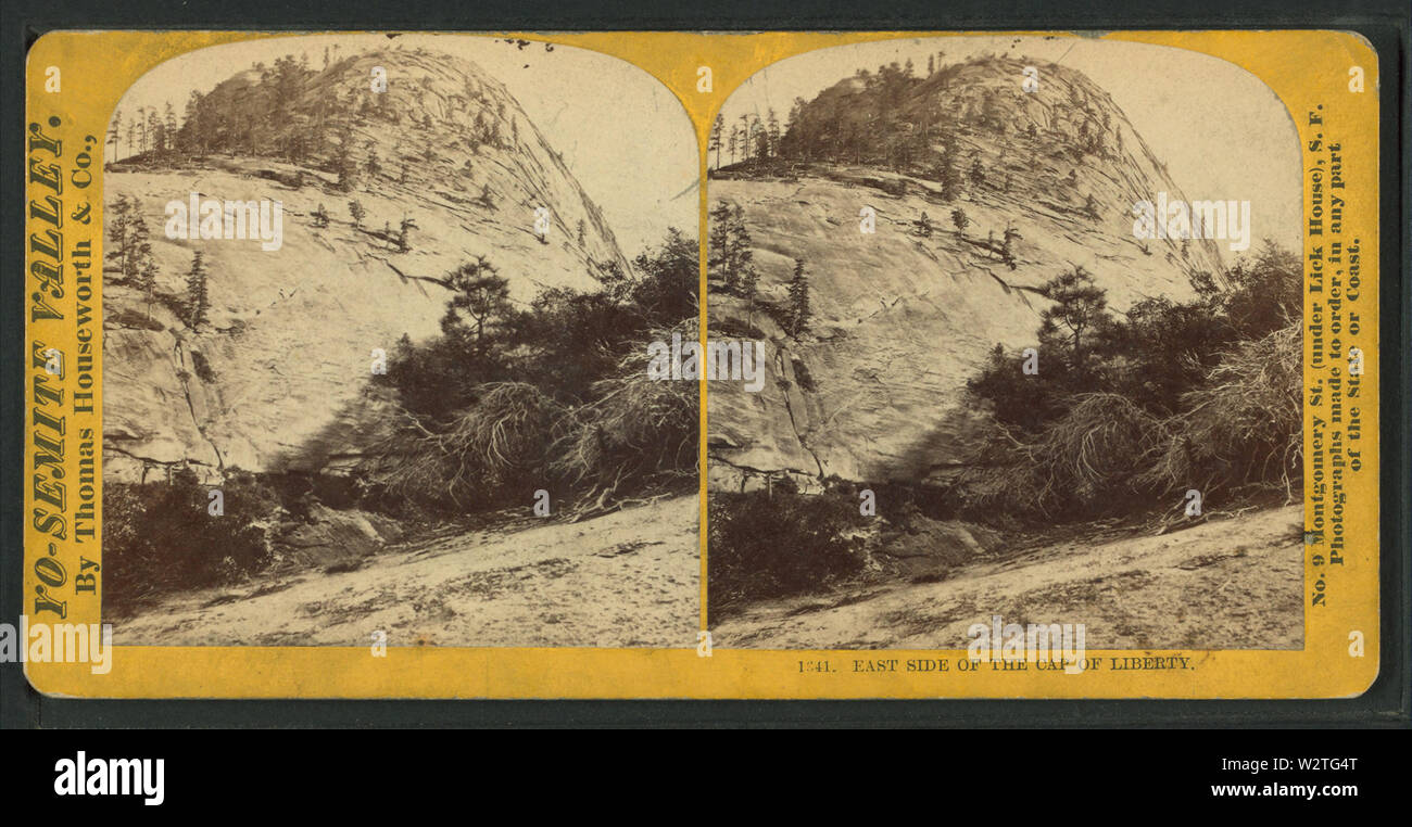 East side of the Cap of Liberty, by Lawrence & Houseworth Stock Photo ...