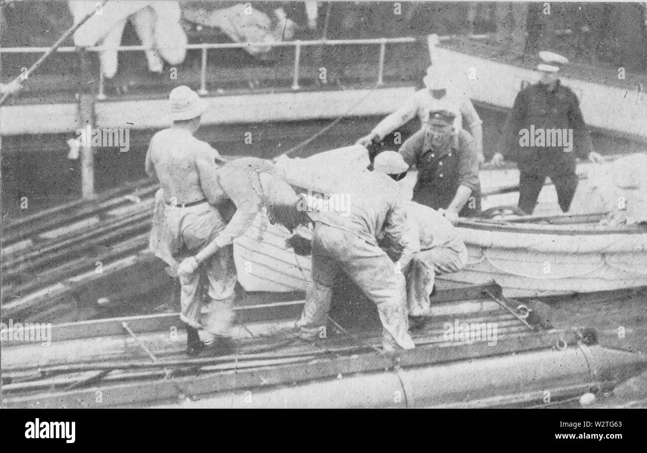 Eastland Postcard - Recovering bodies from the hull of the ill-fated ...