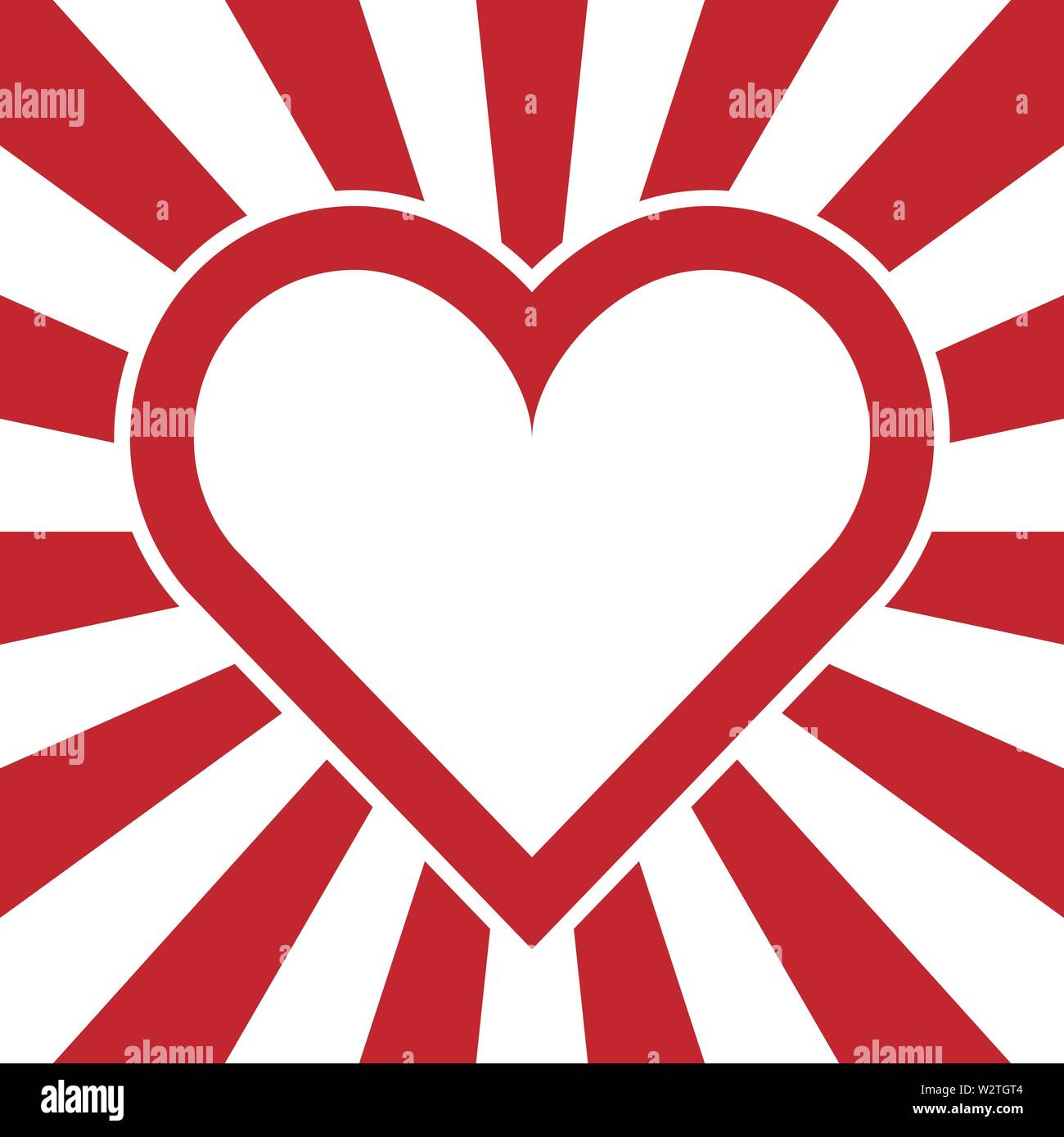 Red heart with radial rays vector illustration Stock Vector Image & Art ...