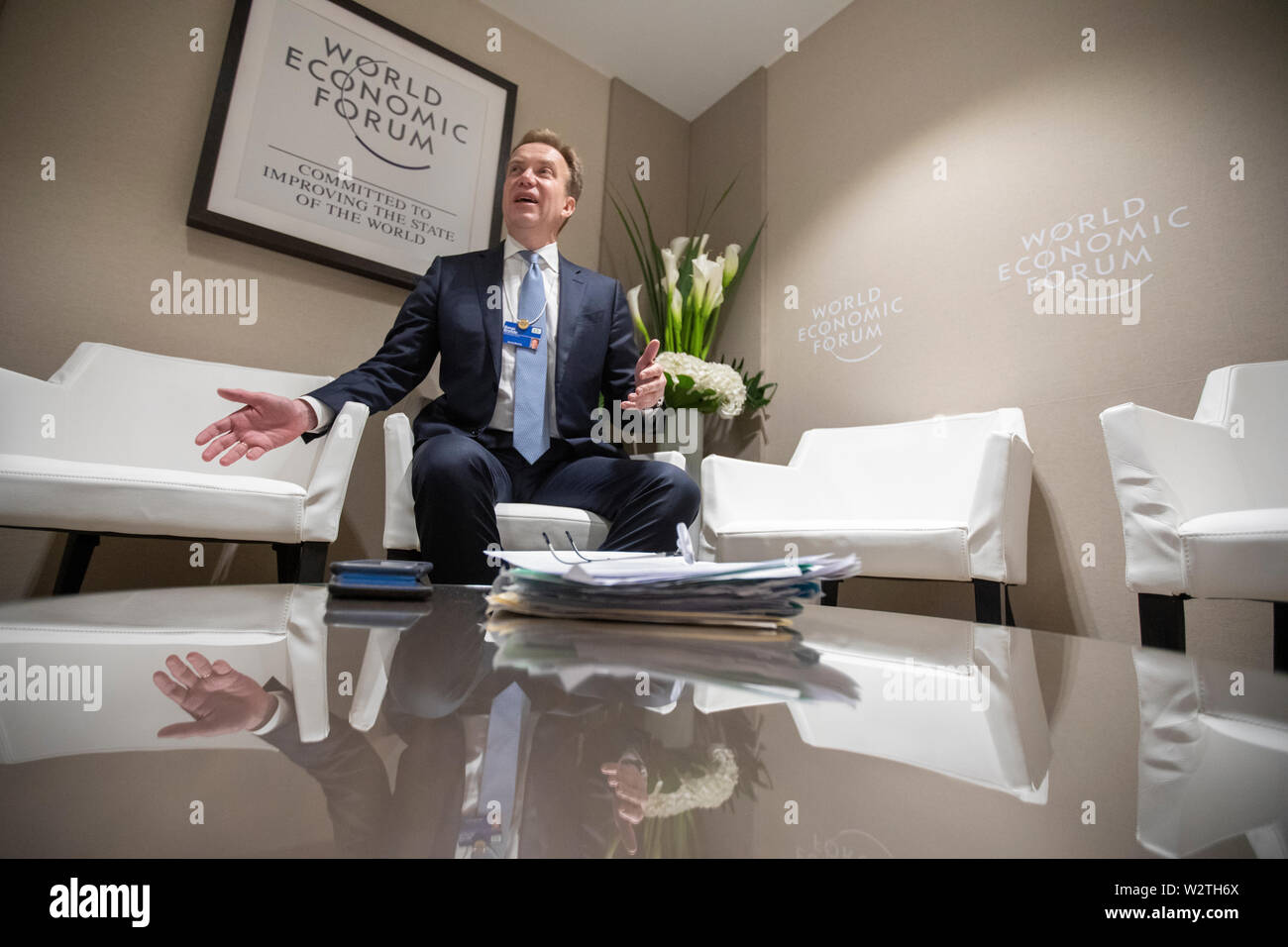 President of the World Economic Forum, Børge Brende, in one of the VIP ...