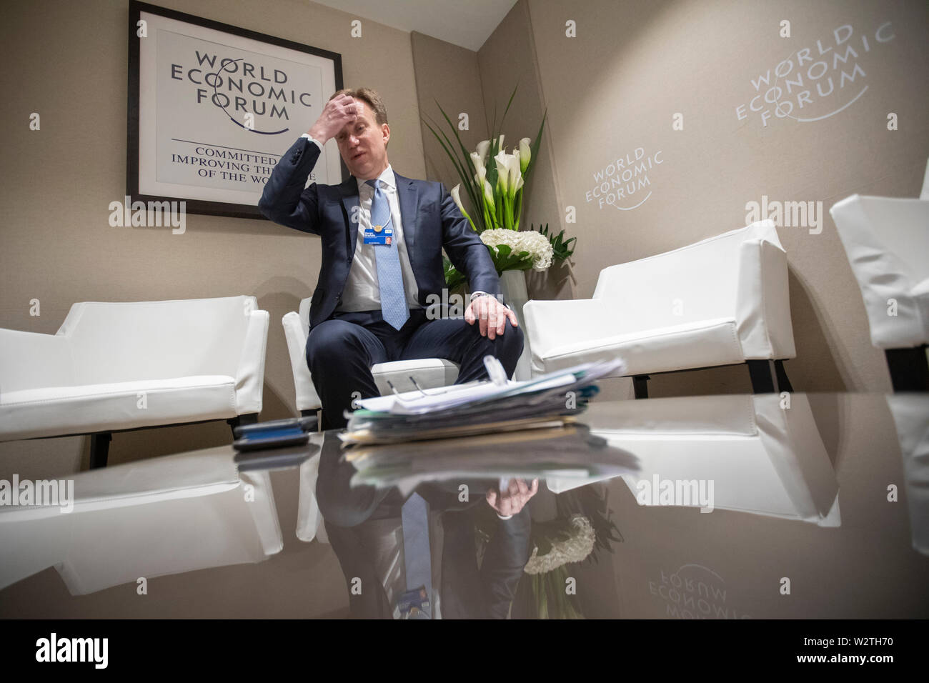 President of the World Economic Forum, Børge Brende, in one of the VIP ...