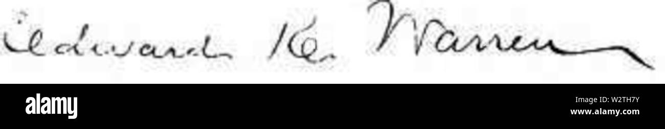 Edward Kirk Warren Signature Stock Photo - Alamy