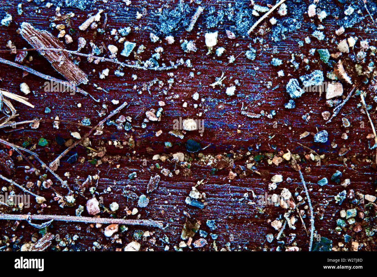 Frozen substrate. Freeze solid ground until blue (be blue with cold ...