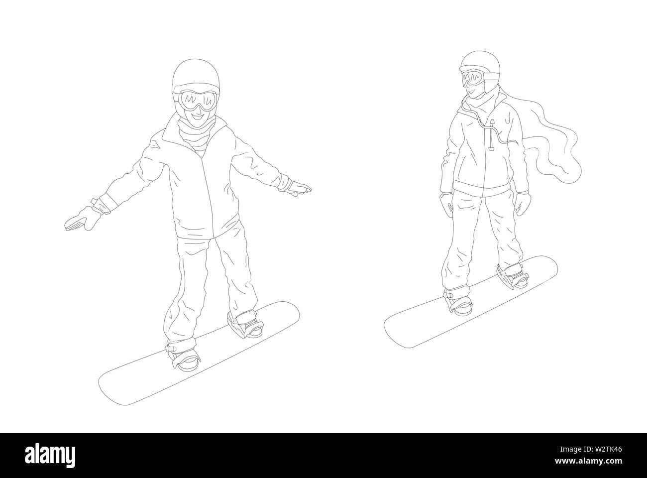 How To Draw A Person Snowboarding