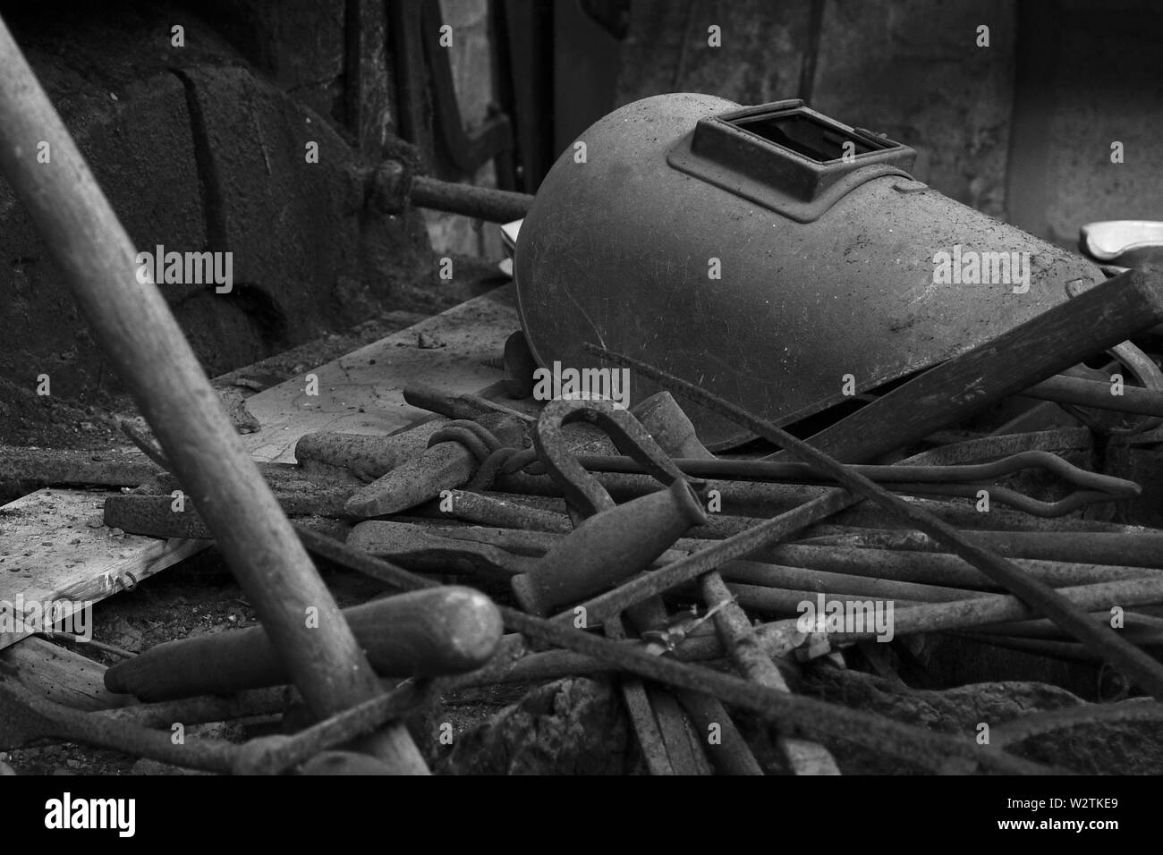 Blacksmith forge Black and White Stock Photos & Images - Alamy