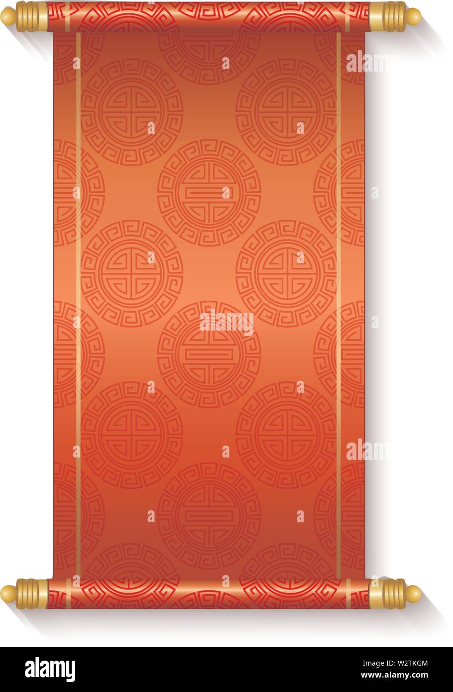 Chinese scrolls. Traditional ornamental asian holiday decoration. 3d ...