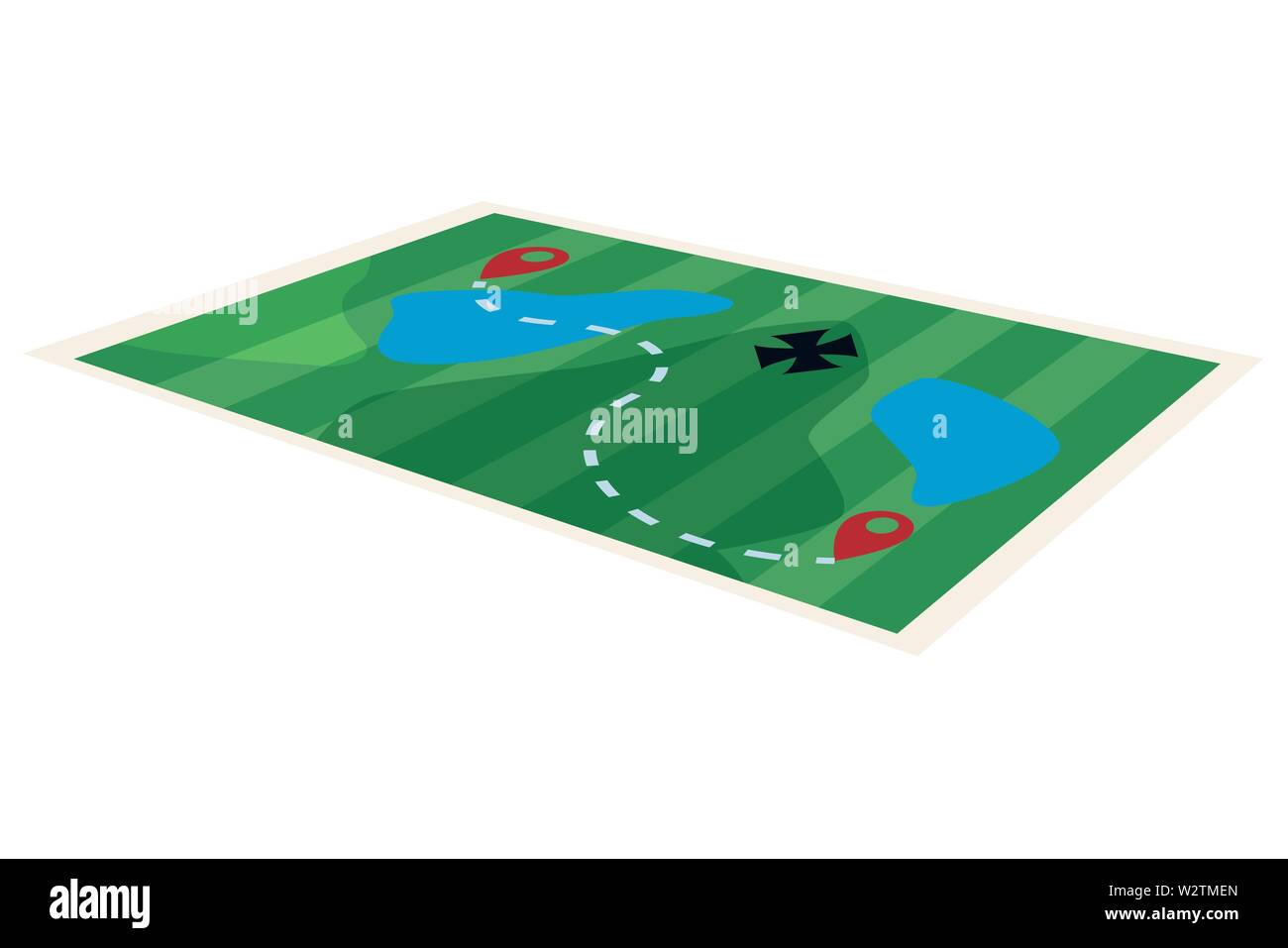 Adventure map with lakes and destinations Stock Vector Image & Art - Alamy