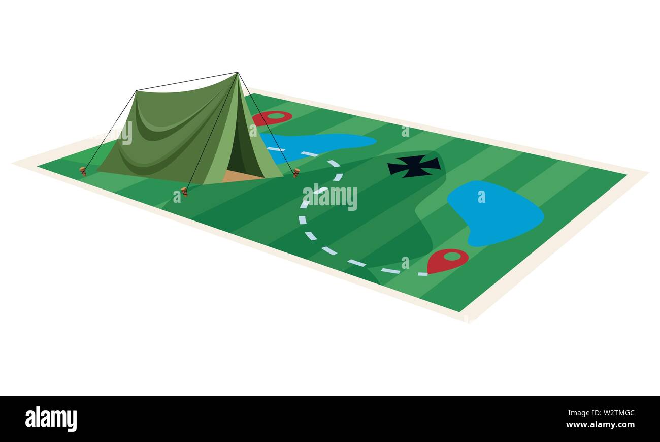 Camping tent on adventure map Stock Vector Image & Art - Alamy