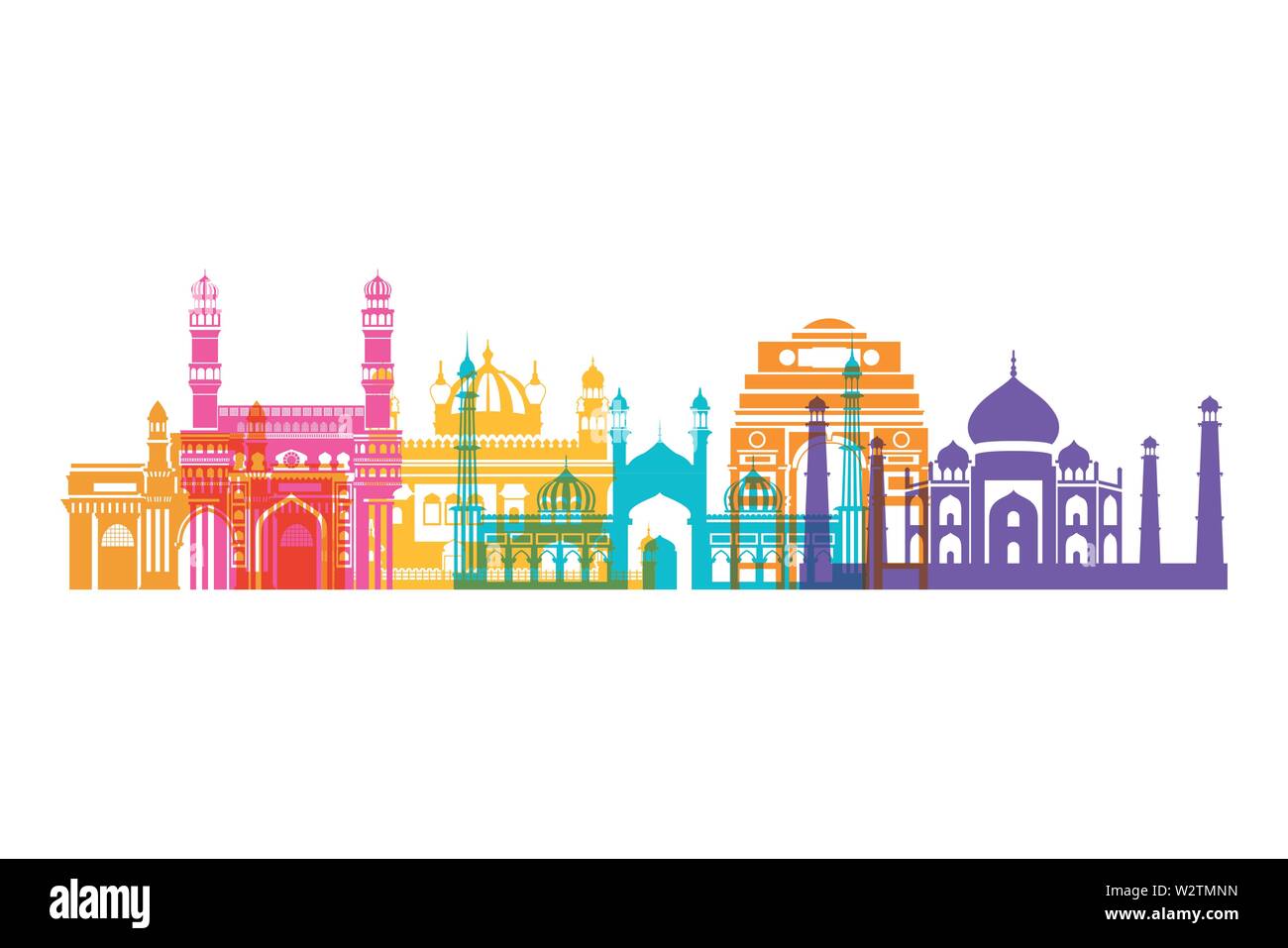 celebration of independence day and tourist buildings of india Stock ...