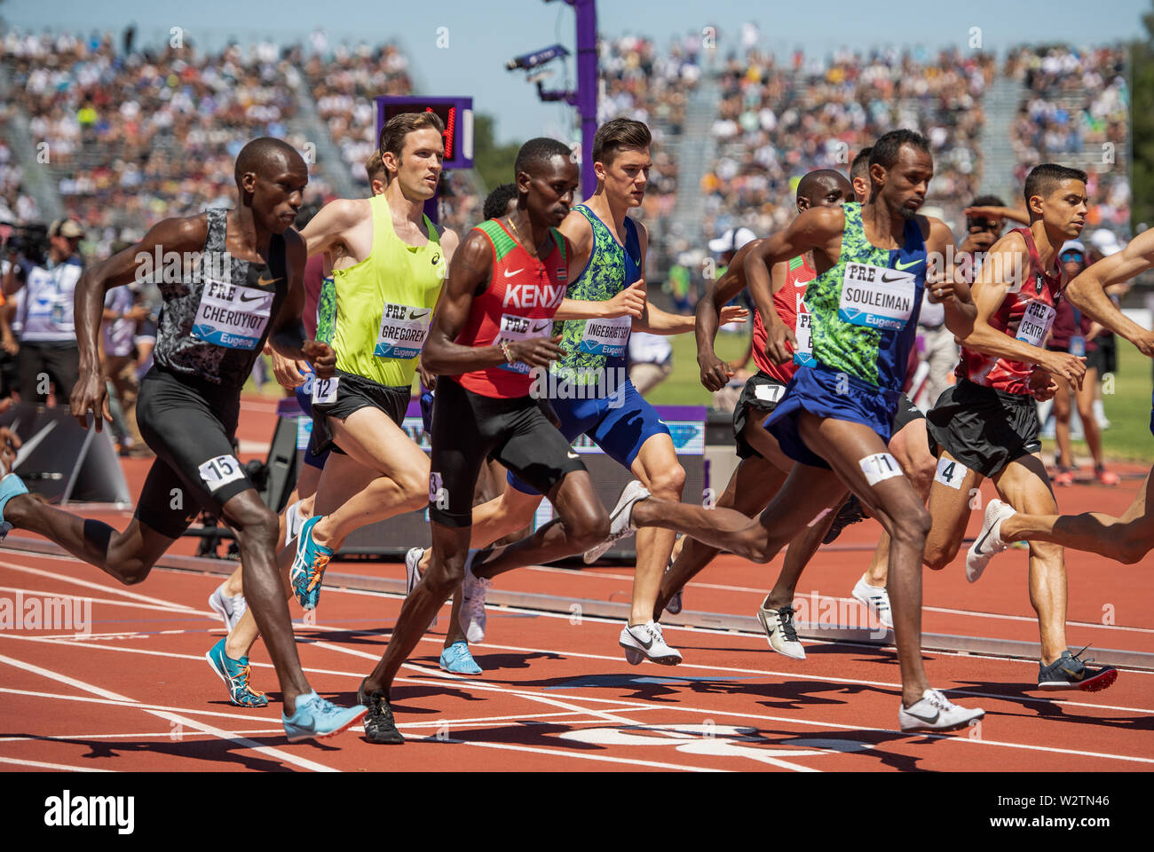 CALIFORNIA - USA - 30 JUNE 2019: Timothy Cheruyiot and Elijah Motonei ...