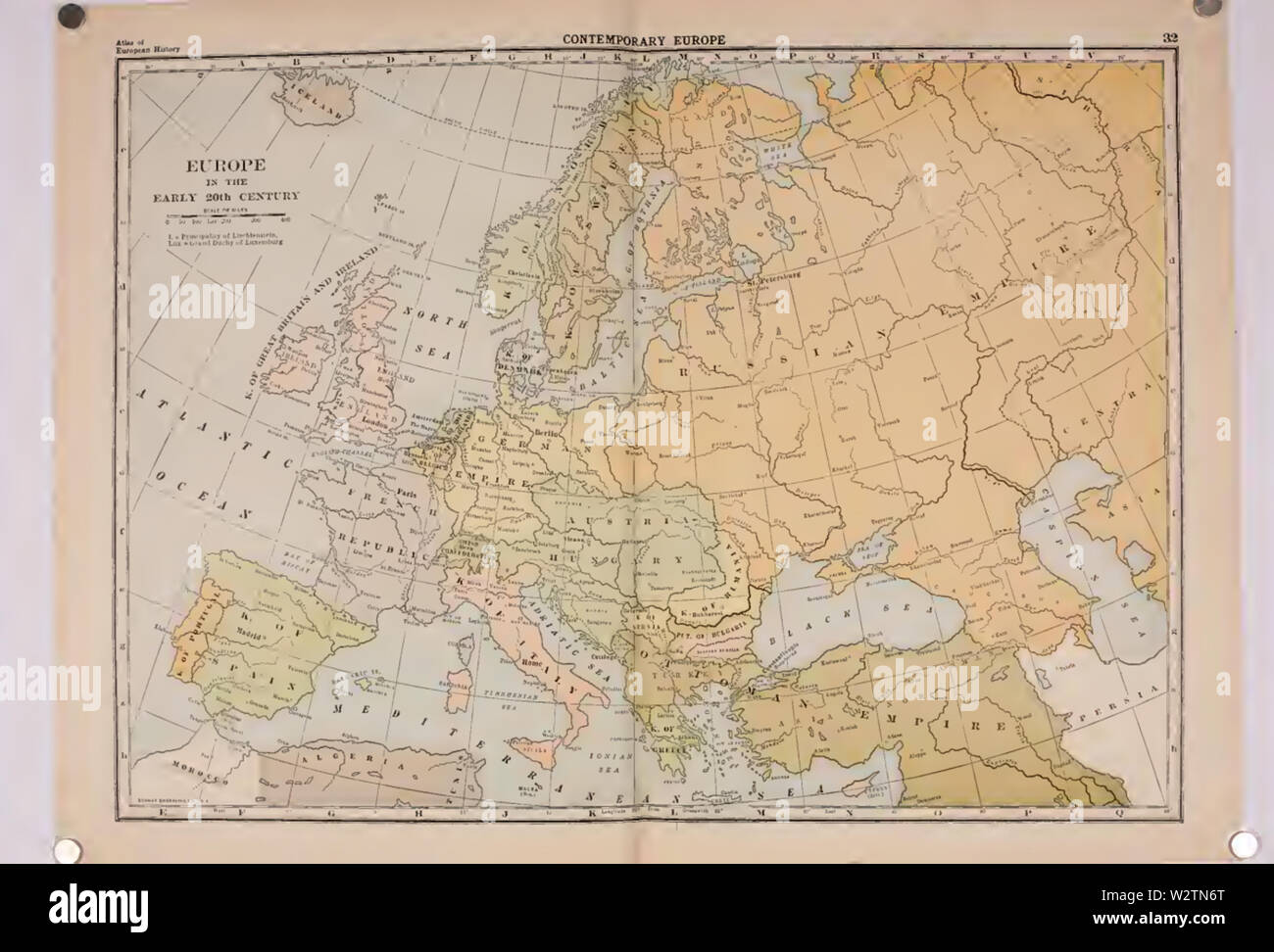 Europe in 1907 (Atlas of European history, 1909 Stock Photo - Alamy