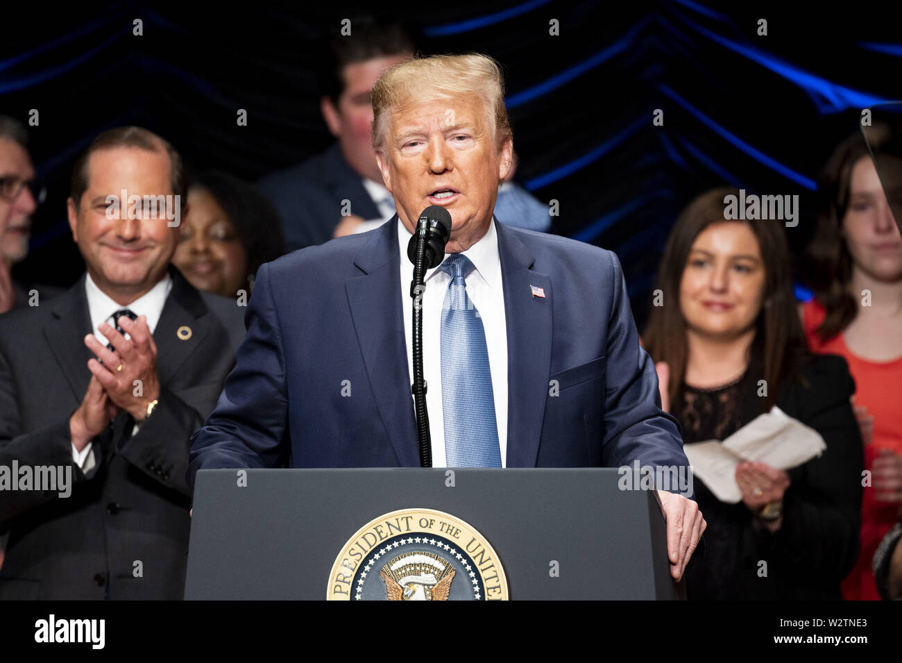 Washington, D.C, USA. 10th July, 2019. President DONALD TRUMP speaking ...