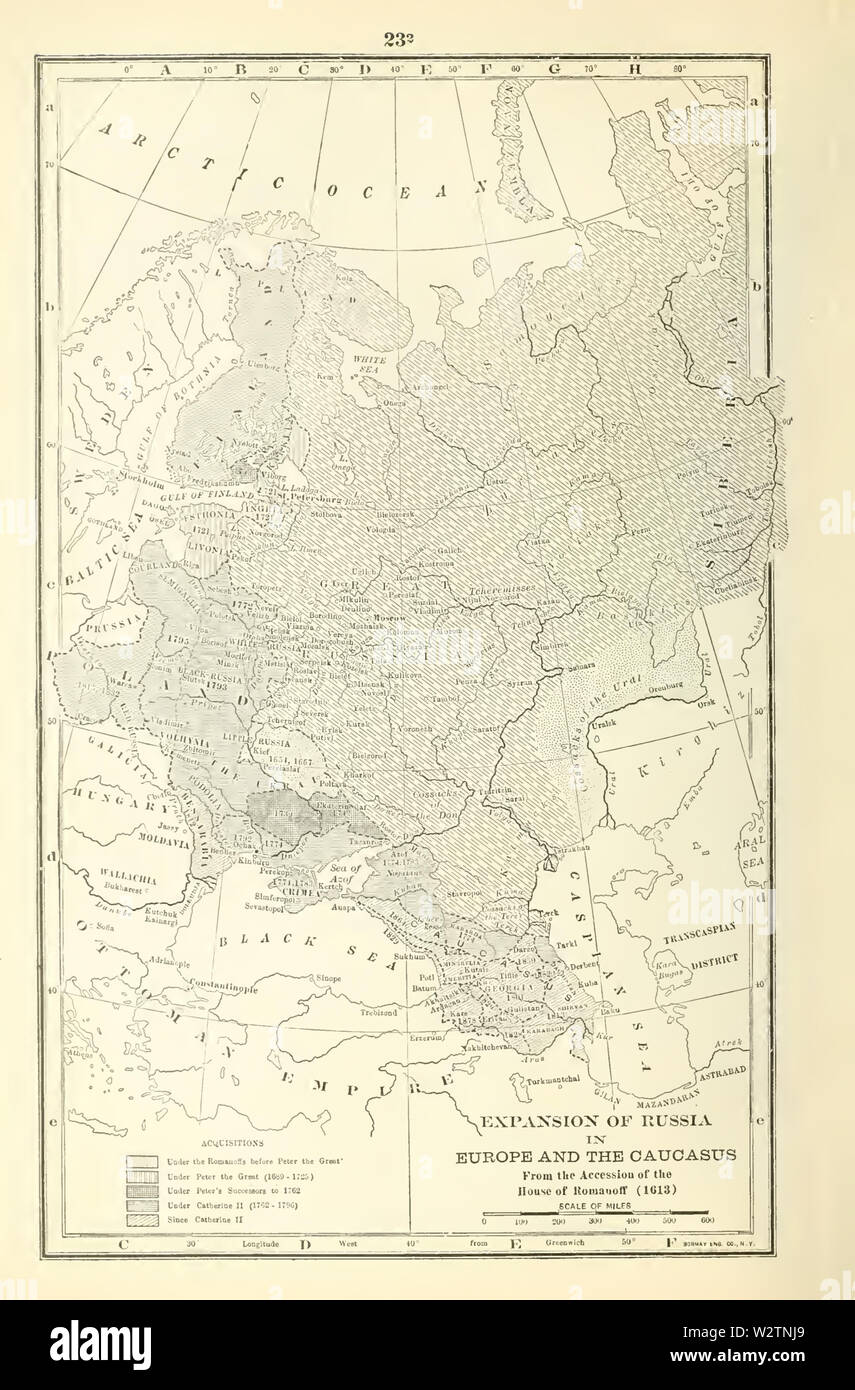 Expansion of Russia (Atlas of European history, 1909 Stock Photo - Alamy