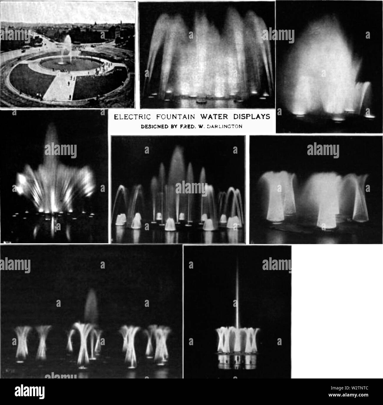 FW Darlington Electric Fountain 1900 Stock Photo - Alamy