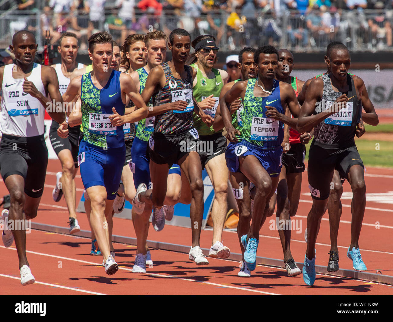 CALIFORNIA - USA - 30 JUNE 2019: Jakob Ingebrigtsen, Samuel Tefera and ...
