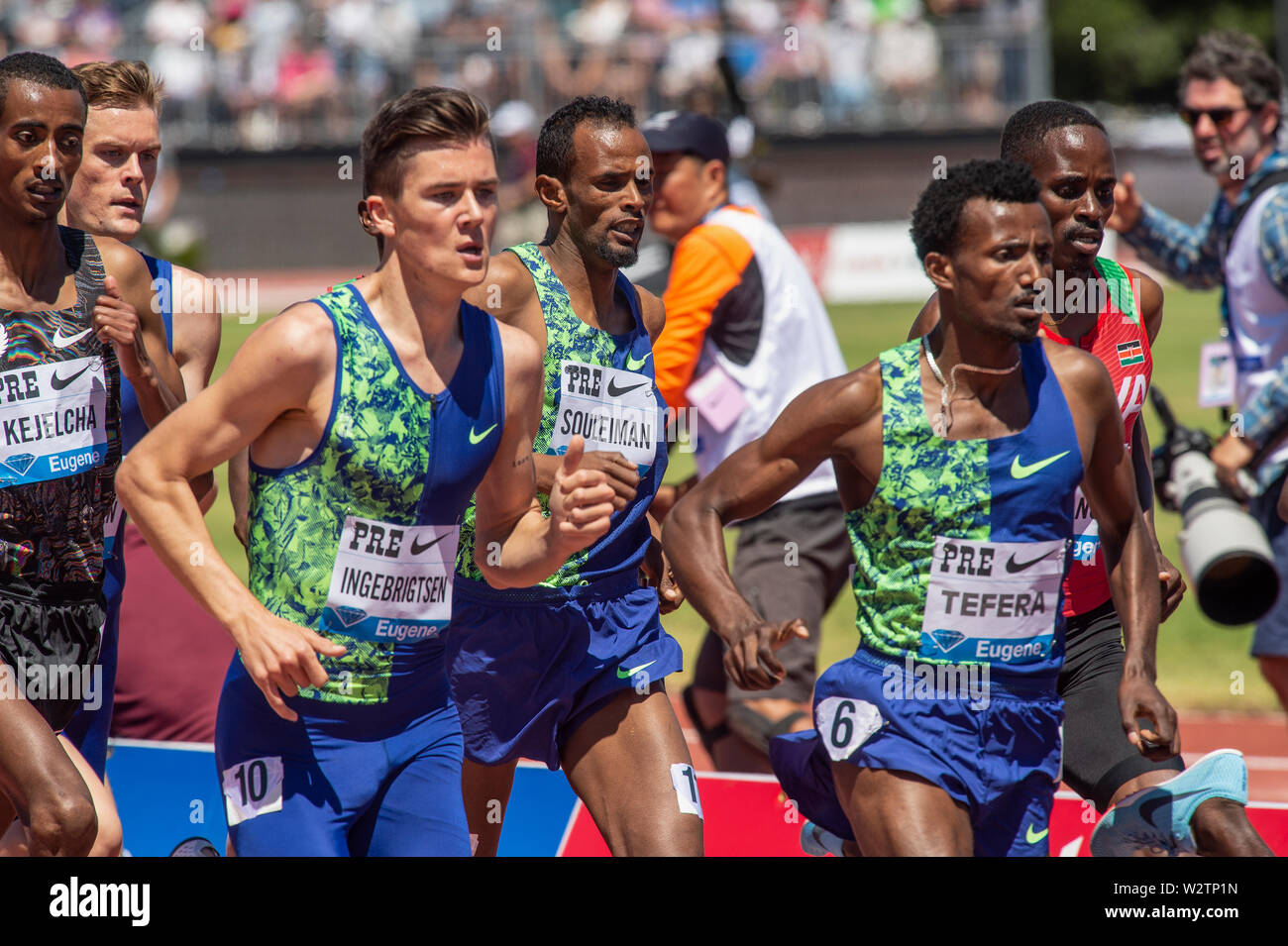 CALIFORNIA - USA - 30 JUNE 2019: Jakob Ingebrigtsen and Samuel Tefera ...