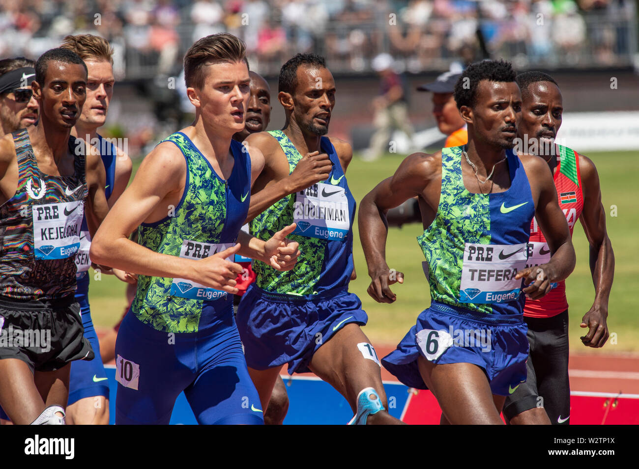 CALIFORNIA - USA - 30 JUNE 2019: Jakob Ingebrigtsen and Samuel Tefera ...