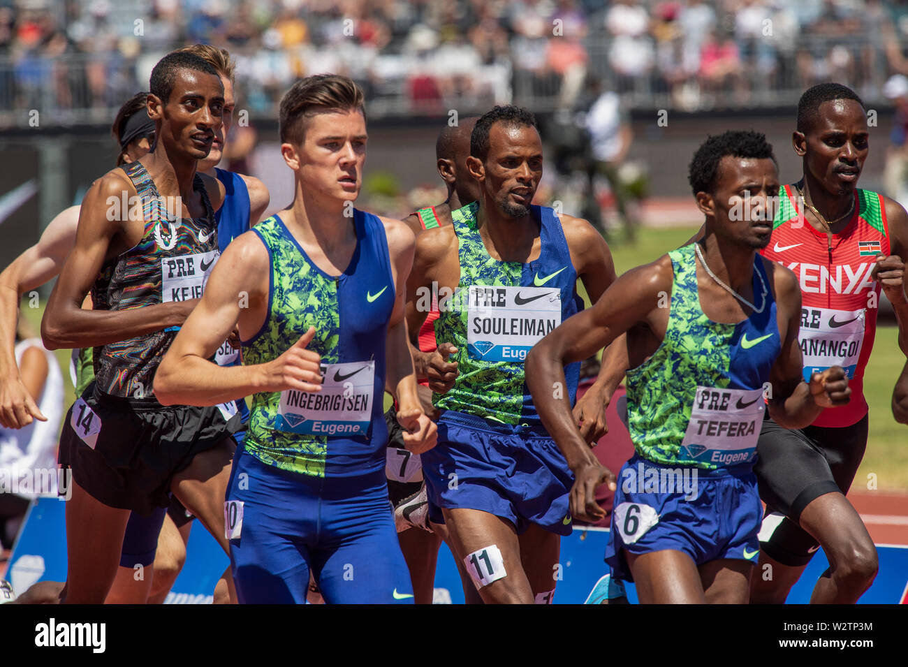 CALIFORNIA - USA - 30 JUNE 2019: Jakob Ingebrigtsen and Samuel Tefera ...