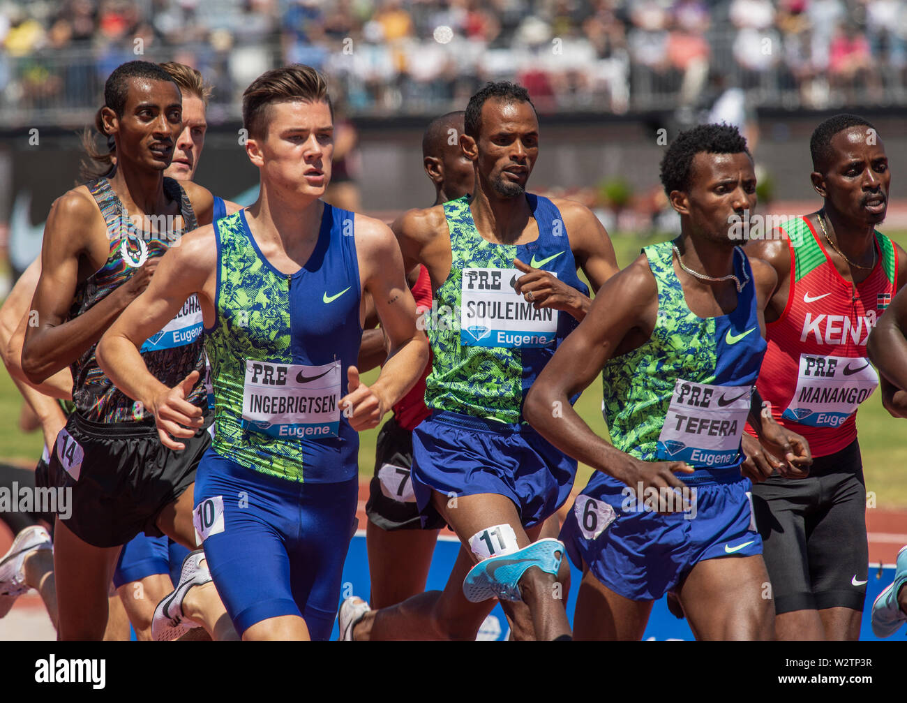 CALIFORNIA - USA - 30 JUNE 2019: Jakob Ingebrigtsen and Samuel Tefera ...