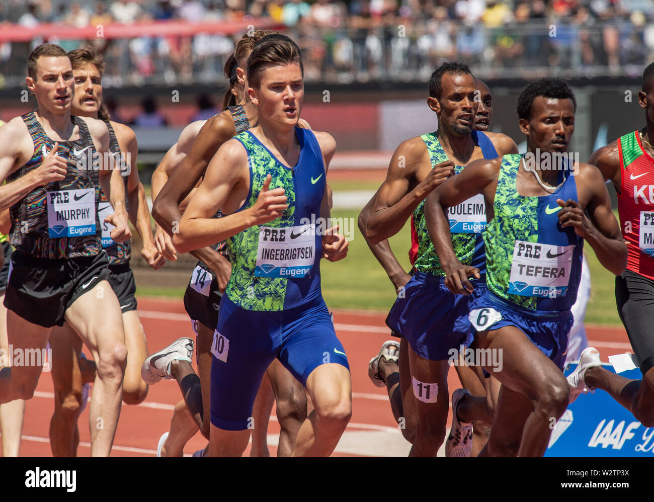 CALIFORNIA - USA - 30 JUNE 2019: Jakob Ingebrigtsen and Samuel Tefera ...