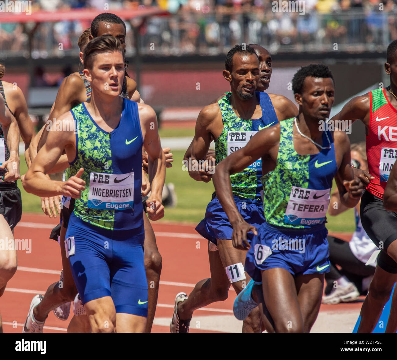 CALIFORNIA - USA - 30 JUNE 2019: Jakob Ingebrigtsen and Samuel Tefera ...