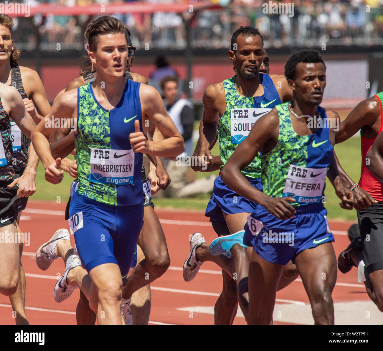CALIFORNIA - USA - 30 JUNE 2019: Jakob Ingebrigtsen and Samuel Tefera ...